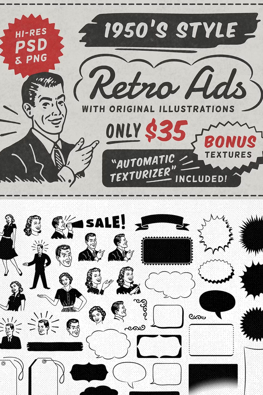 1950s Style Retro Ad Templates - Grafiked - Design Inspirations