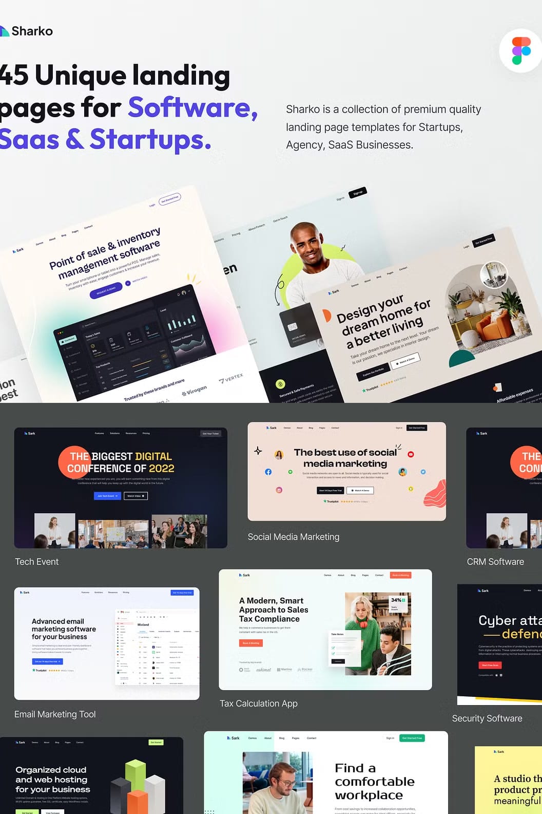 Sharko - Landing Page UI Kit - Grafiked - Design Inspirations