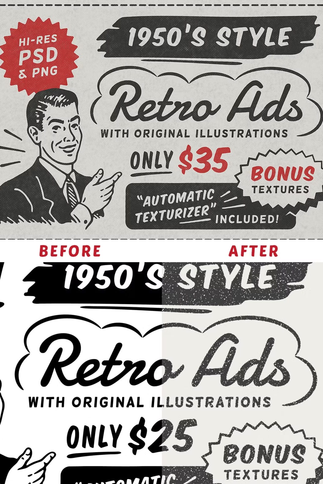 1950s Style Retro Ad Templates - Grafiked - Design Inspirations