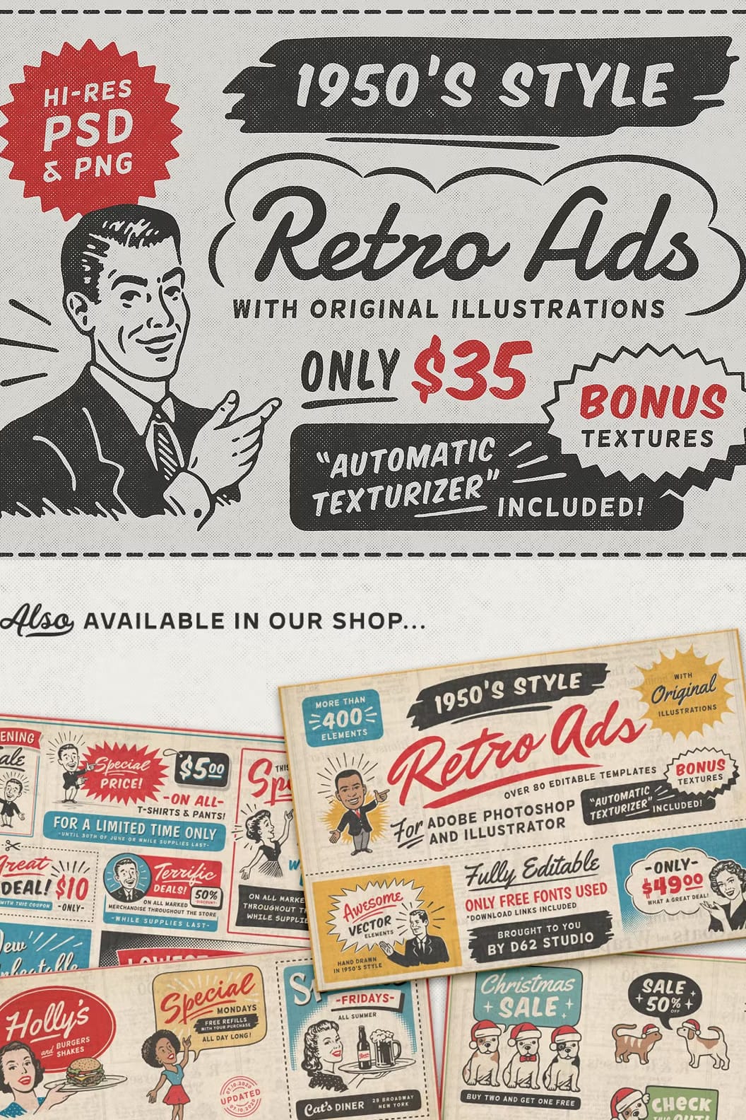 1950s Style Retro Ad Templates - Grafiked - Design Inspirations