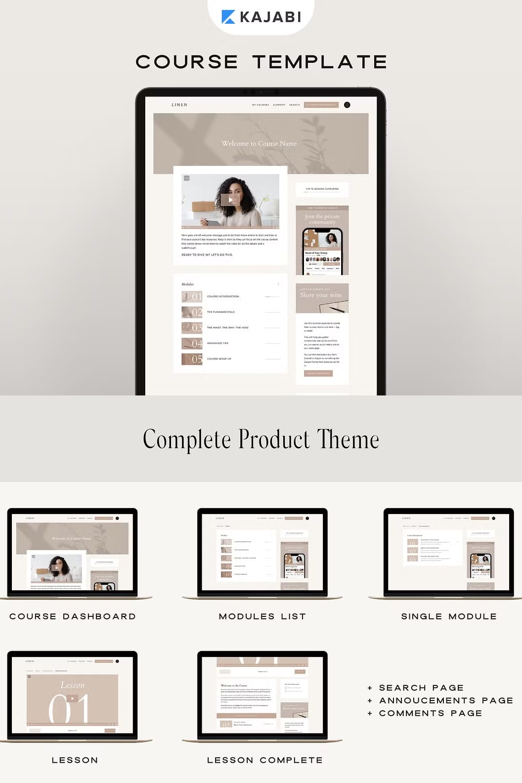 Kajabi Product Template for Courses - Grafiked - Design Inspirations