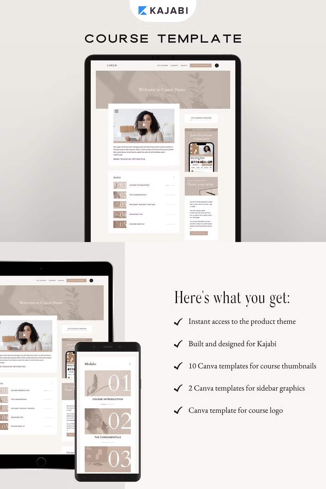 Kajabi Product Template for Courses - Grafiked - Design Inspirations