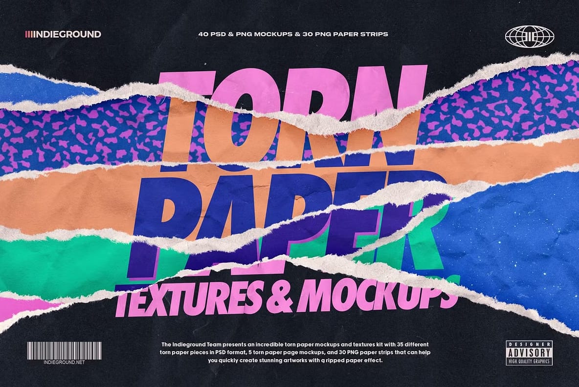 Torn Paper Mockups & Textures - Grafiked - Design Inspirations